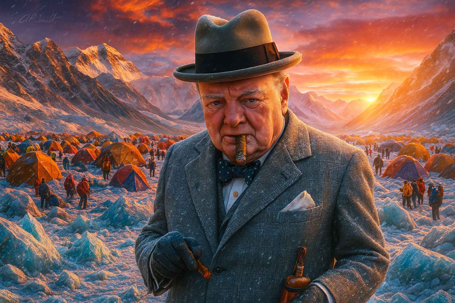 Tweeds and Cigar Smoke Above the Clouds - Allen R Smith
